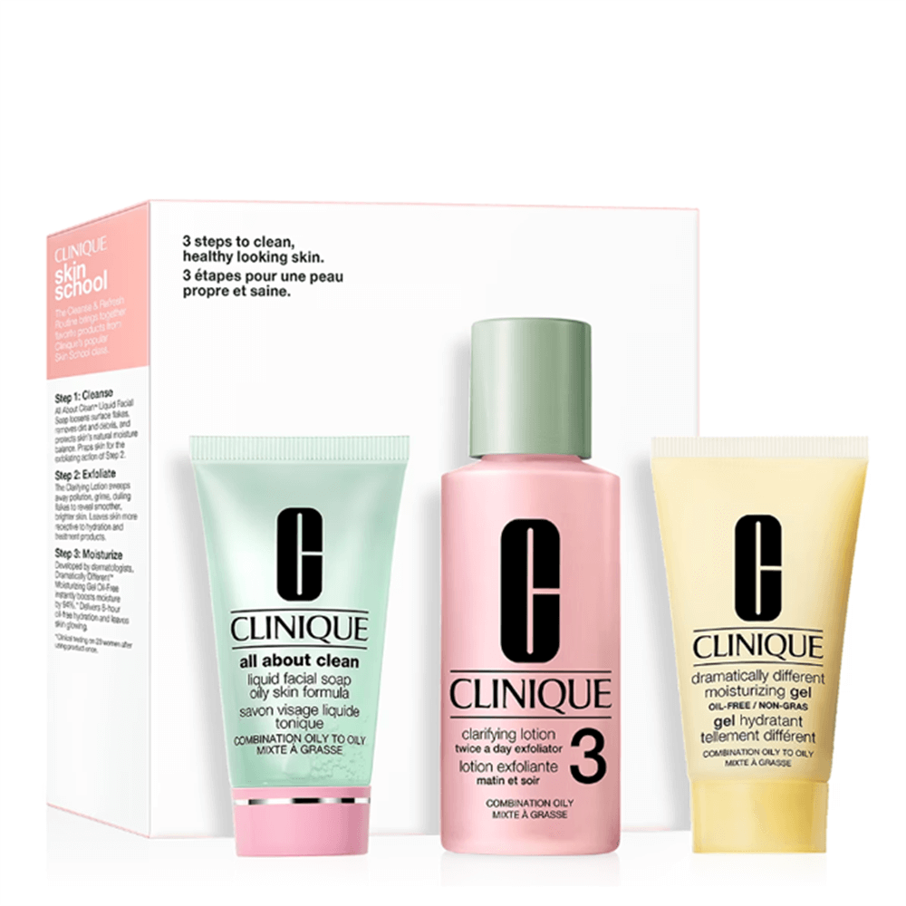 Clinique Skin School Supplies: 3 Step Type 3 Mini Kit | Jarrolds, Norwich