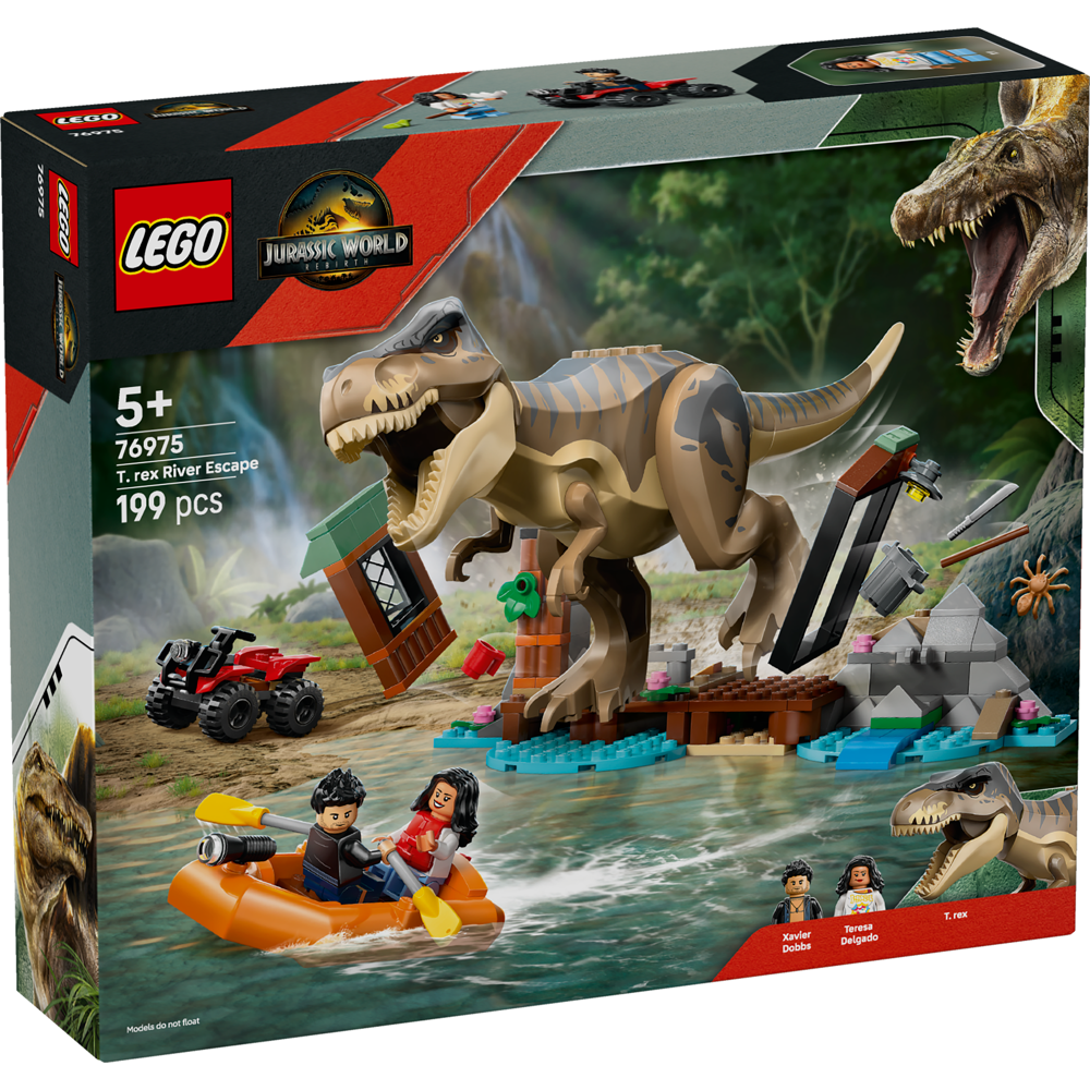 LEGO® Jurassic World T. Rex River Escape Dinosaur Figure Building Set ...
