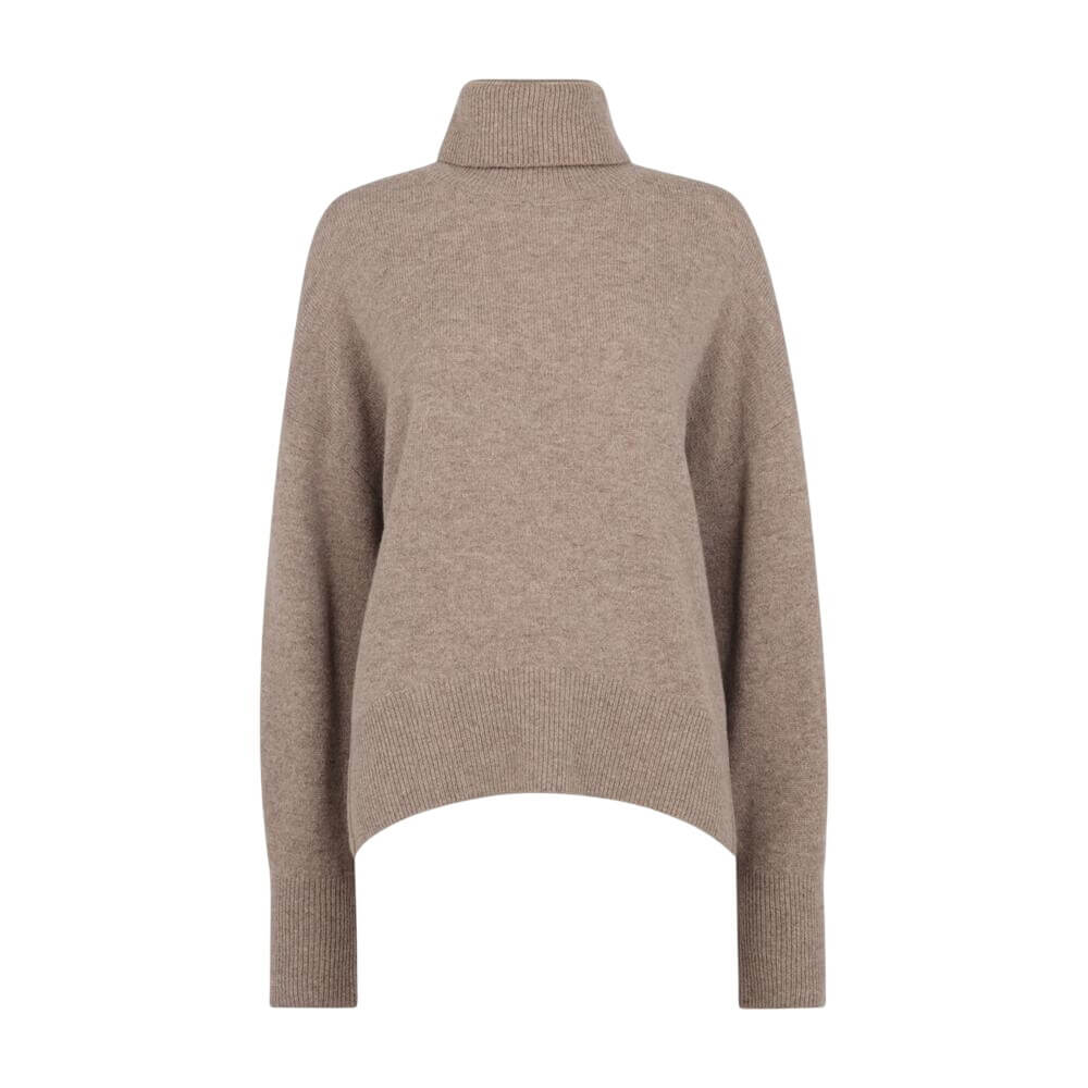 Whistles Oatmeal Wool Roll Curved Hem Knit | Jarrolds, Norwich