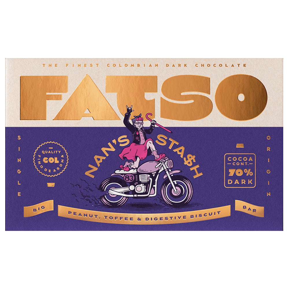 Fatsos Nans Stash Peanut Toffee Digestive Dark Chocolate Bar 150g