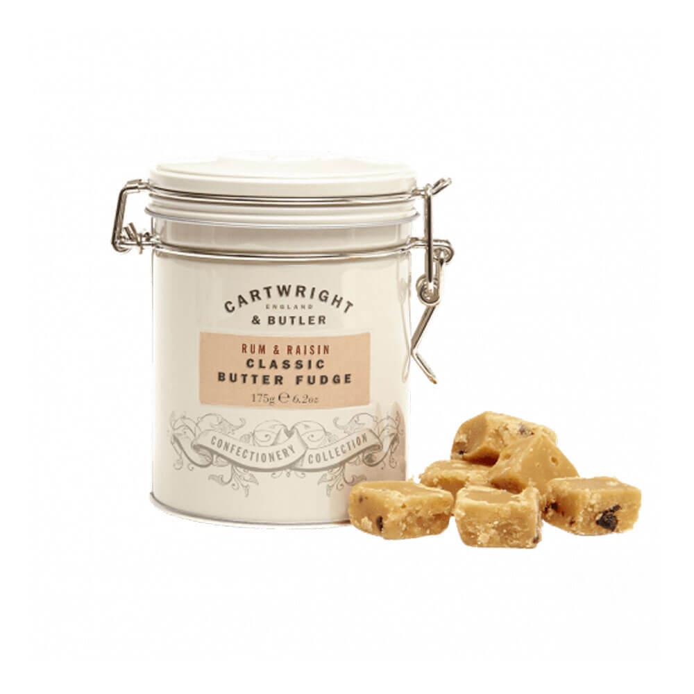 Cartwright & Butler Rum & Raisin Fudge Tin 175g | Jarrolds, Norwich