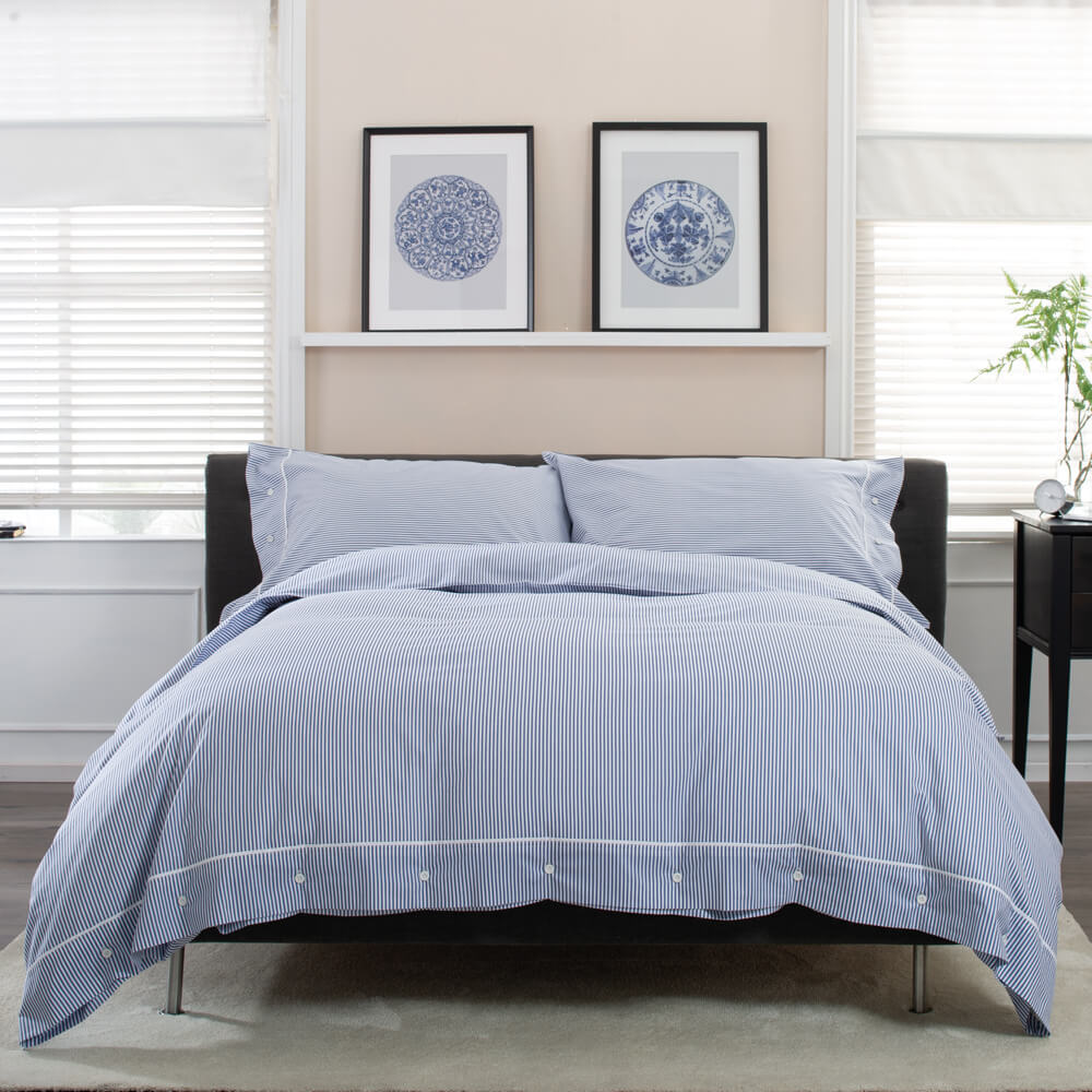 The Lyndon Company Southport Blue Stripe Duvet Cover Set | Jarrolds ...