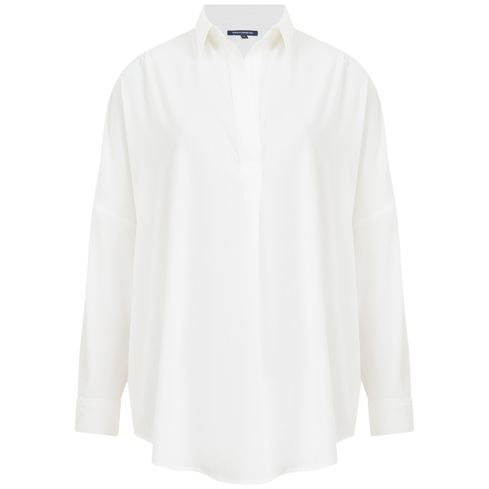 French Connection Rhodes Recycled Crepe Popover Shirt | Jarrolds, Norwich