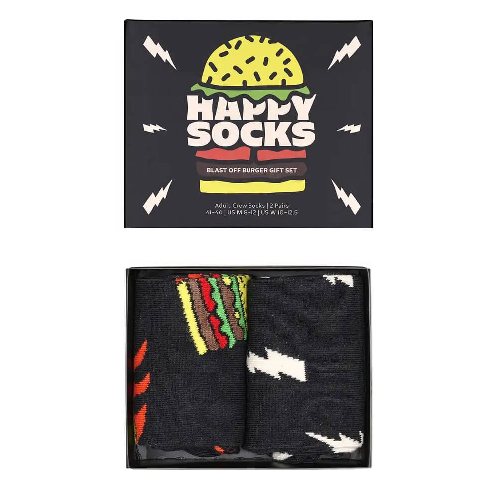 Happy Socks 2-Pack Blast Off Burger Socks Gift Set | Jarrolds, Norwich