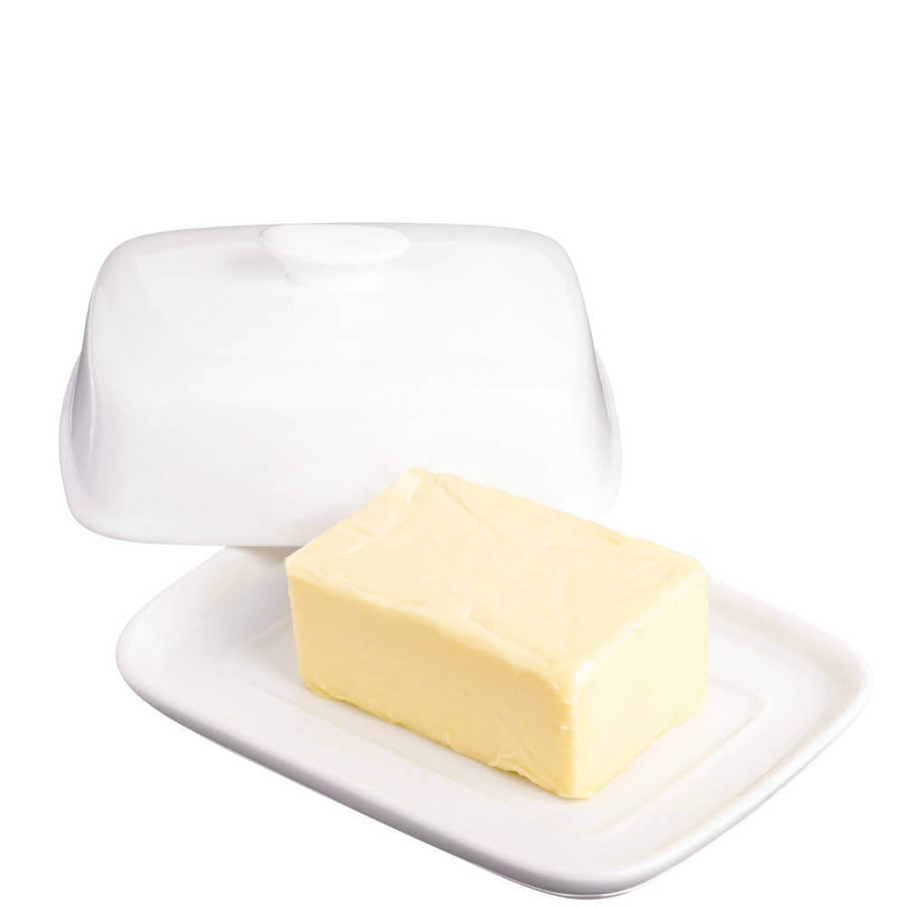 KitchenCraft White Porcelain Butter Dish | Jarrolds, Norwich