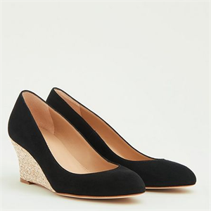 L.K. Bennett Eevie Black Suede Espadrille Wedges | Jarrolds, Norwich