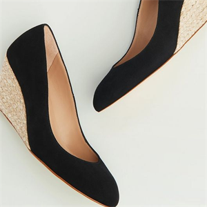 L.K. Bennett Eevie Black Suede Espadrille Wedges | Jarrolds, Norwich