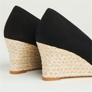 L.K. Bennett Eevie Black Suede Espadrille Wedges | Jarrolds, Norwich