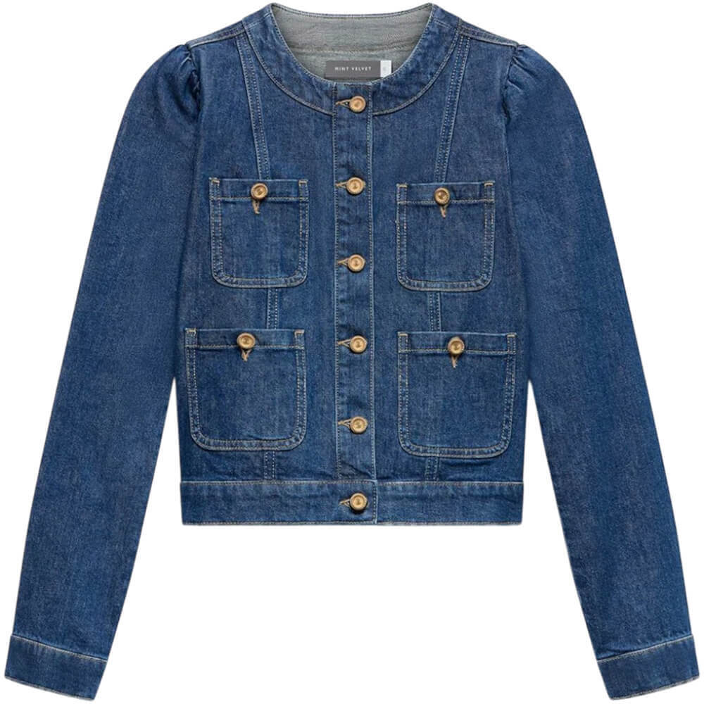 Mint Velvet Indigo Denim Cropped Jacket | Jarrolds, Norwich
