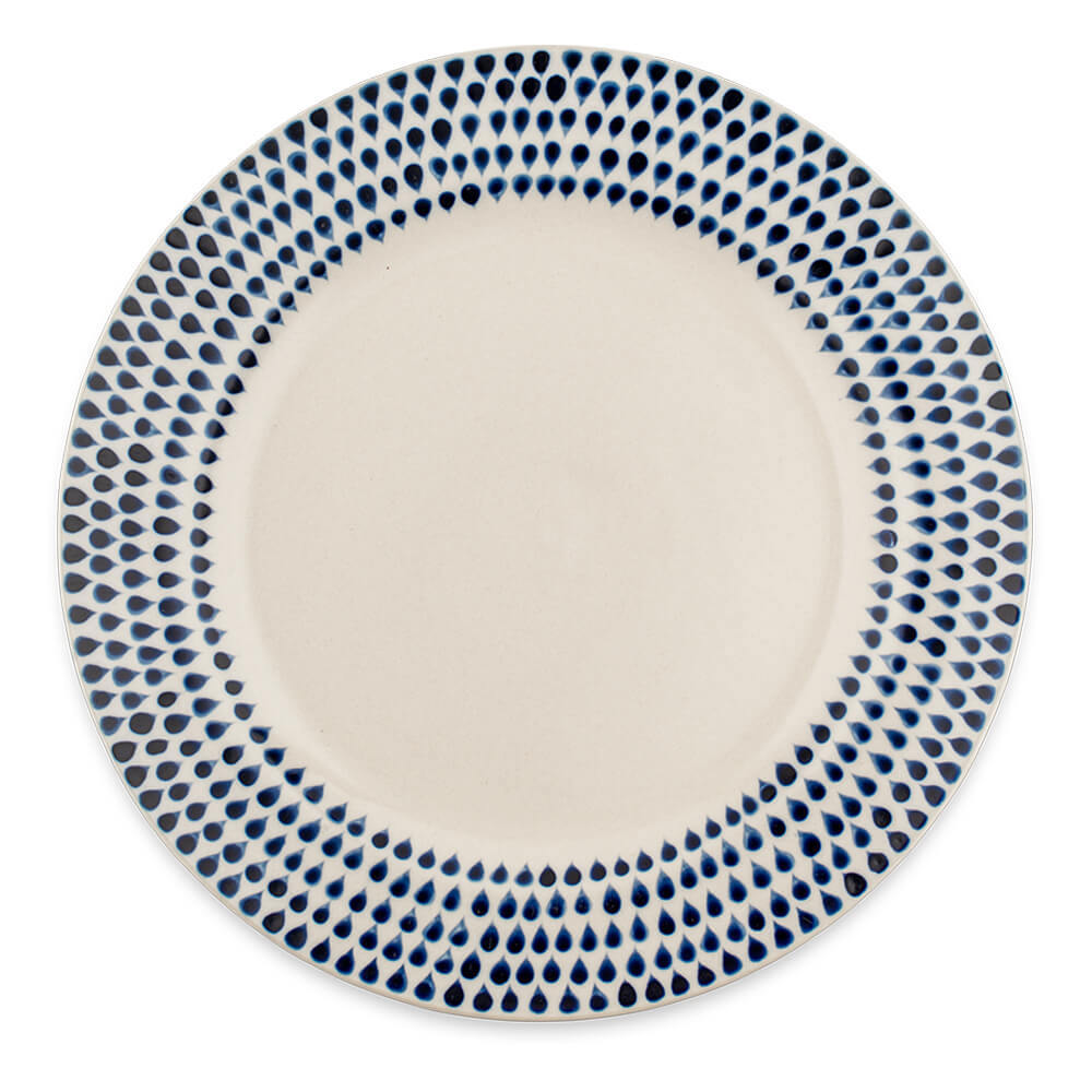Nkuku Indigo Drop Dinner Plate Cream & Indigo | Jarrolds, Norwich