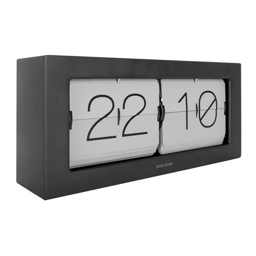 Present Time Table Clock Boxed Flip XL Grey | Jarrolds, Norwich