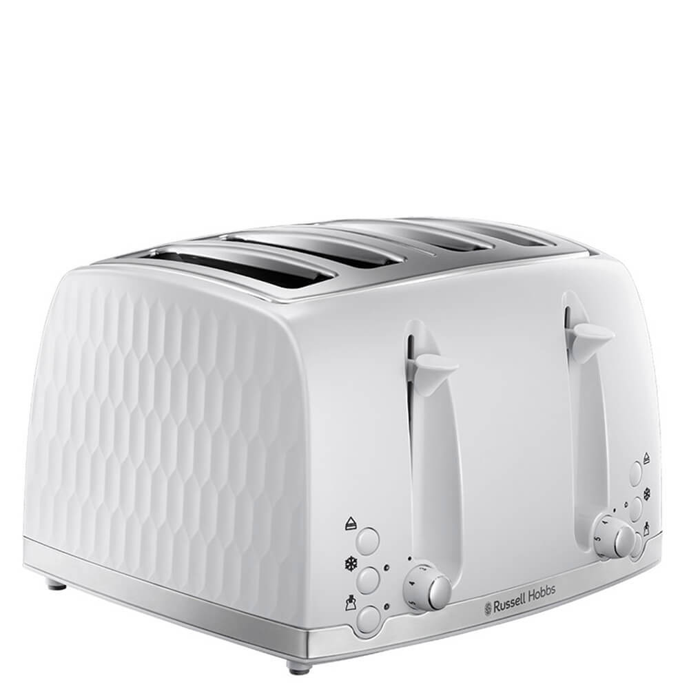 Russell Hobbs Honeycomb White 4 Slice Toaster | Jarrolds, Norwich