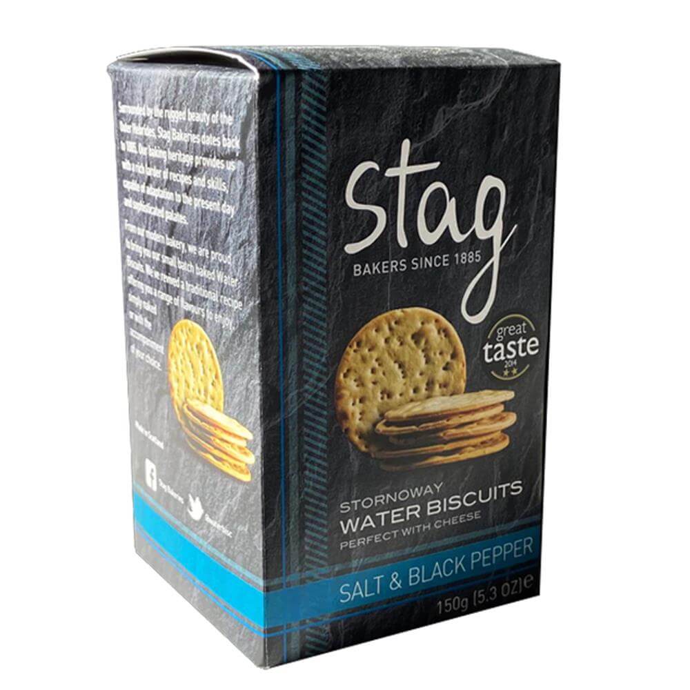 Stag Stornoway Salt and Black Pepper Water Biscuits 150g | Jarrolds ...