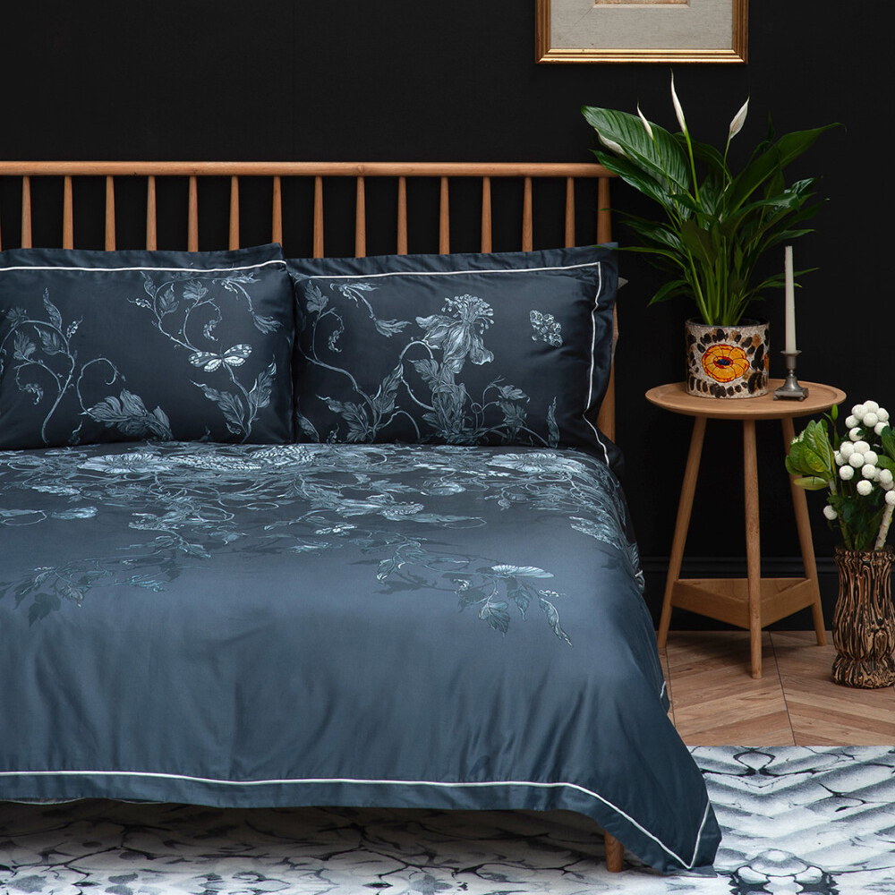 Timorous Beasties Tendril Spill Navy Duvet Cover Set | Jarrolds, Norwich