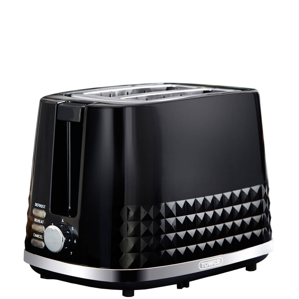 Tower Solitaire Black 2 Slice Toaster | Jarrolds, Norwich